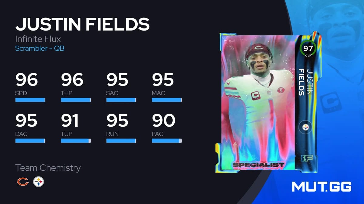 Justin Fields Infinite Flux 97 OVR - Madden NFL 24 - MUT.GG