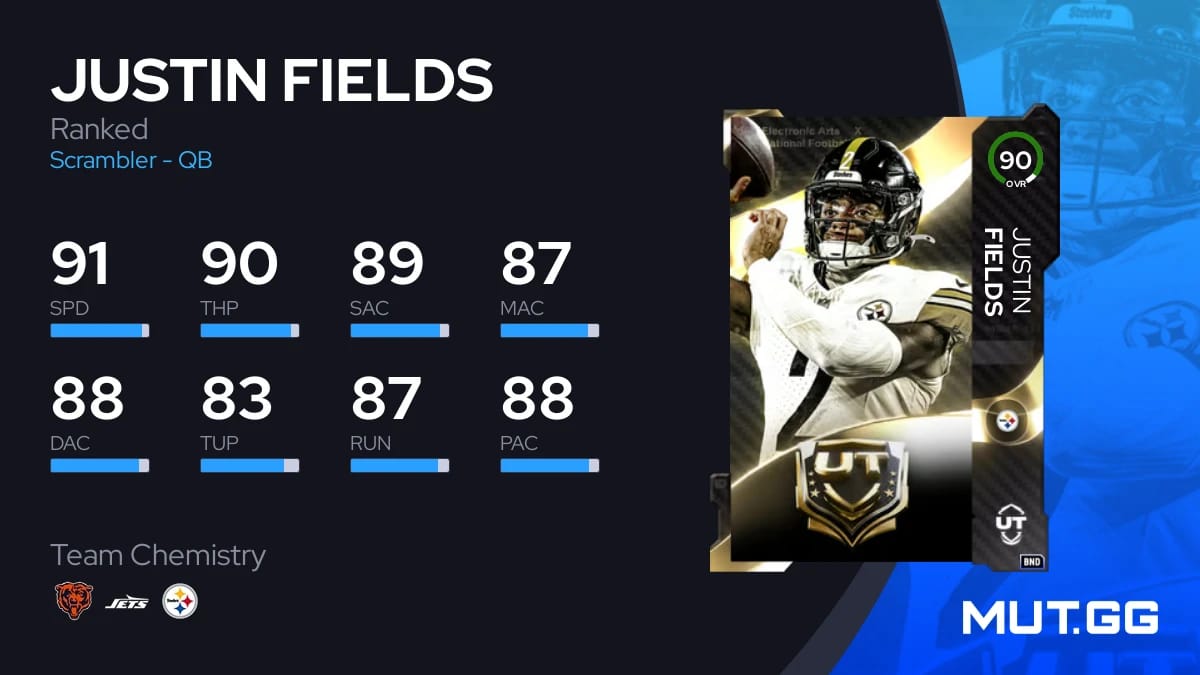 Justin Fields Ranked 90 OVR - Madden NFL 25 - MUT.GG