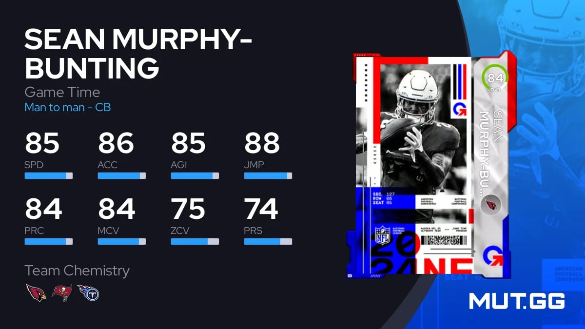 Sean Murphy-Bunting Game Time 84 OVR - Madden NFL 25 - MUT.GG