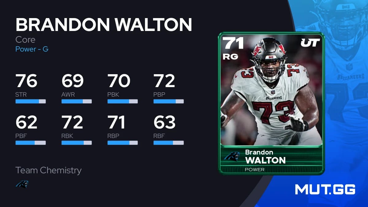 Brandon Walton Core 71 OVR - Madden NFL 26 - MUT.GG