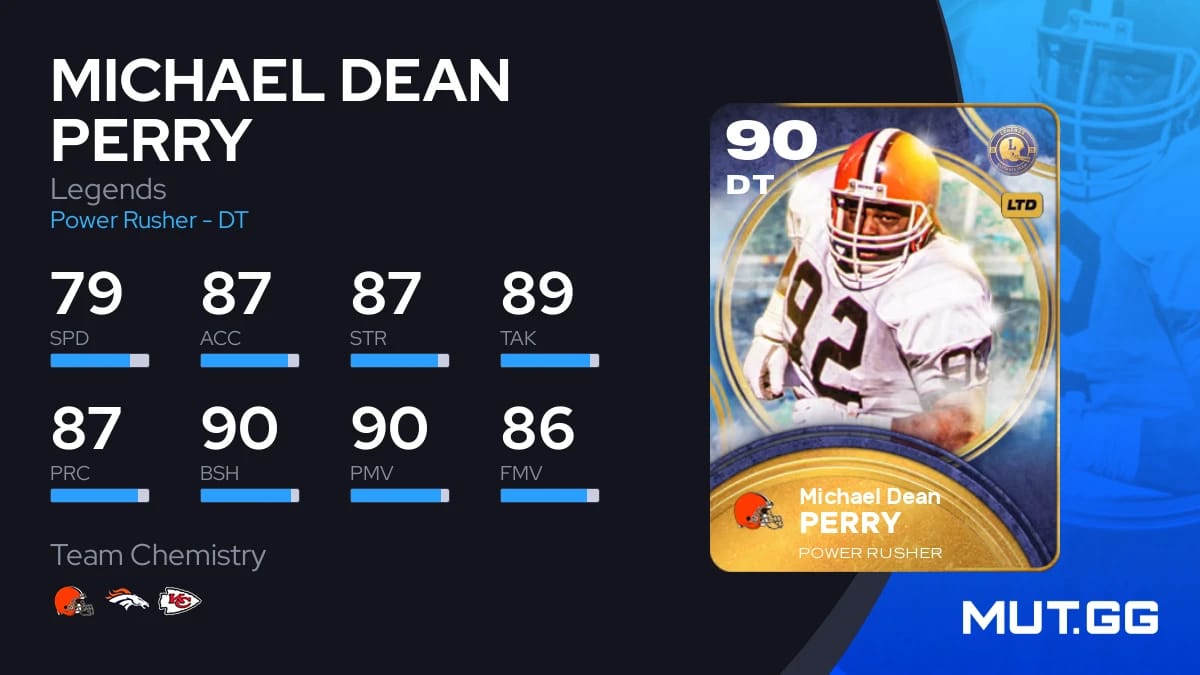 Michael Dean Perry Legends 90 OVR - Madden NFL 26 - MUT.GG
