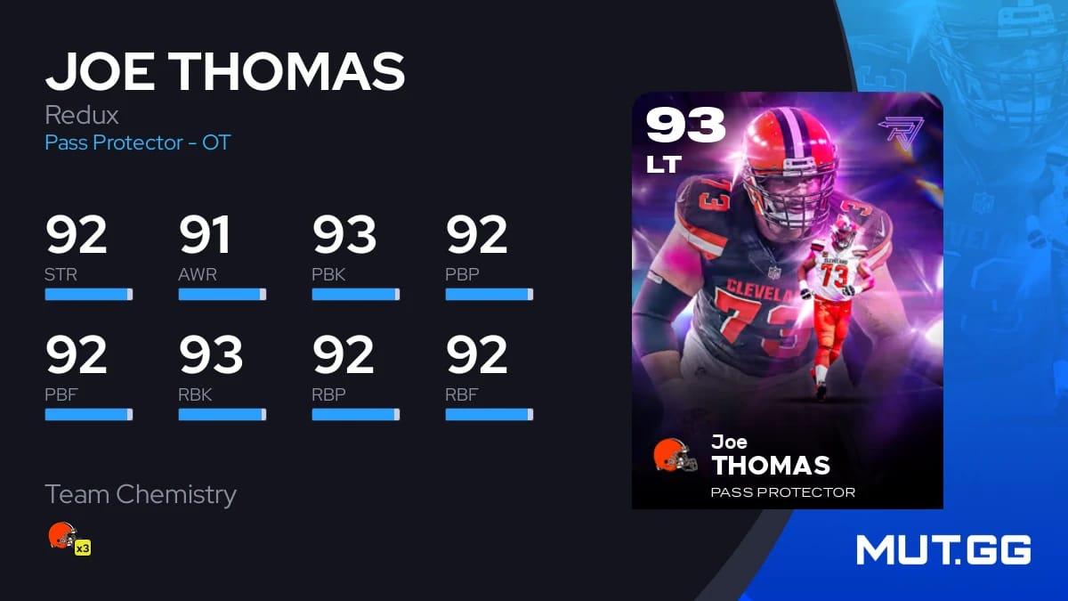 Joe Thomas Redux 93 OVR - Madden NFL 26 - MUT.GG