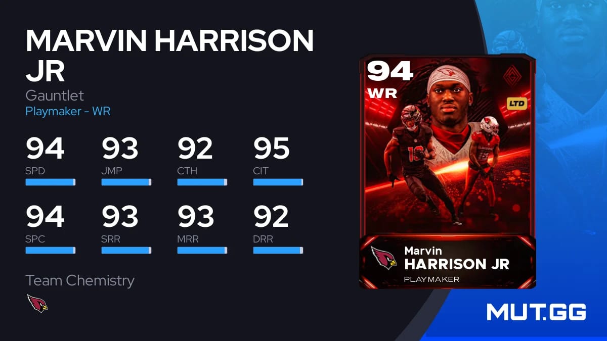 Marvin Harrison Jr Gauntlet 94 OVR - Madden NFL 26 - MUT.GG