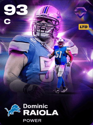 Dominic Raiola Team Diamonds 93 OVR Madden NFL 26 - MUT.GG